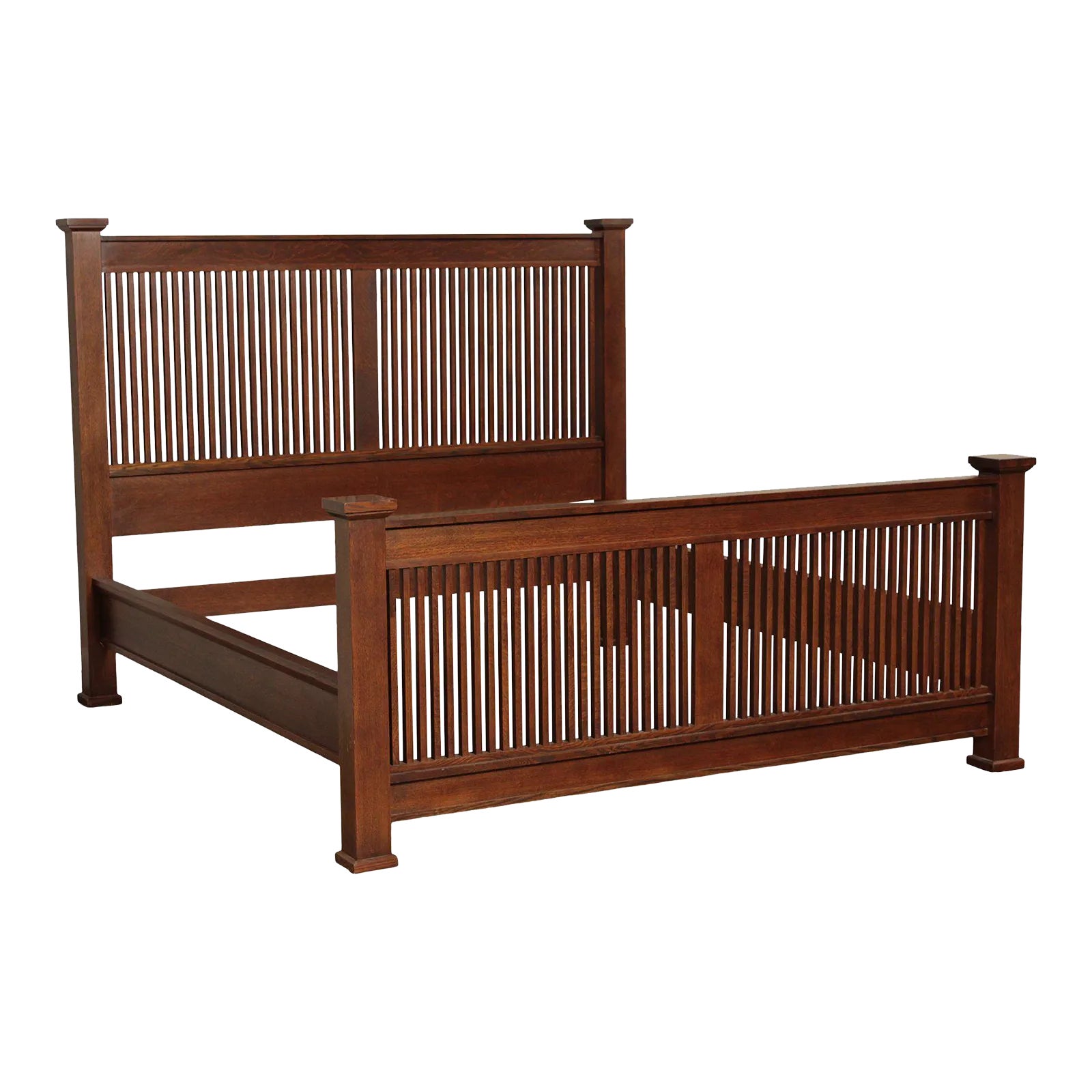 Stickley Mission Collection King Size Oak Prairie Bed | Chairish