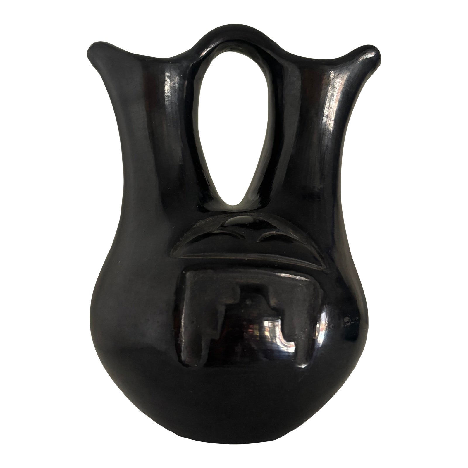 Rose Gonzales Black Ware Pottery Vase | Chairish
