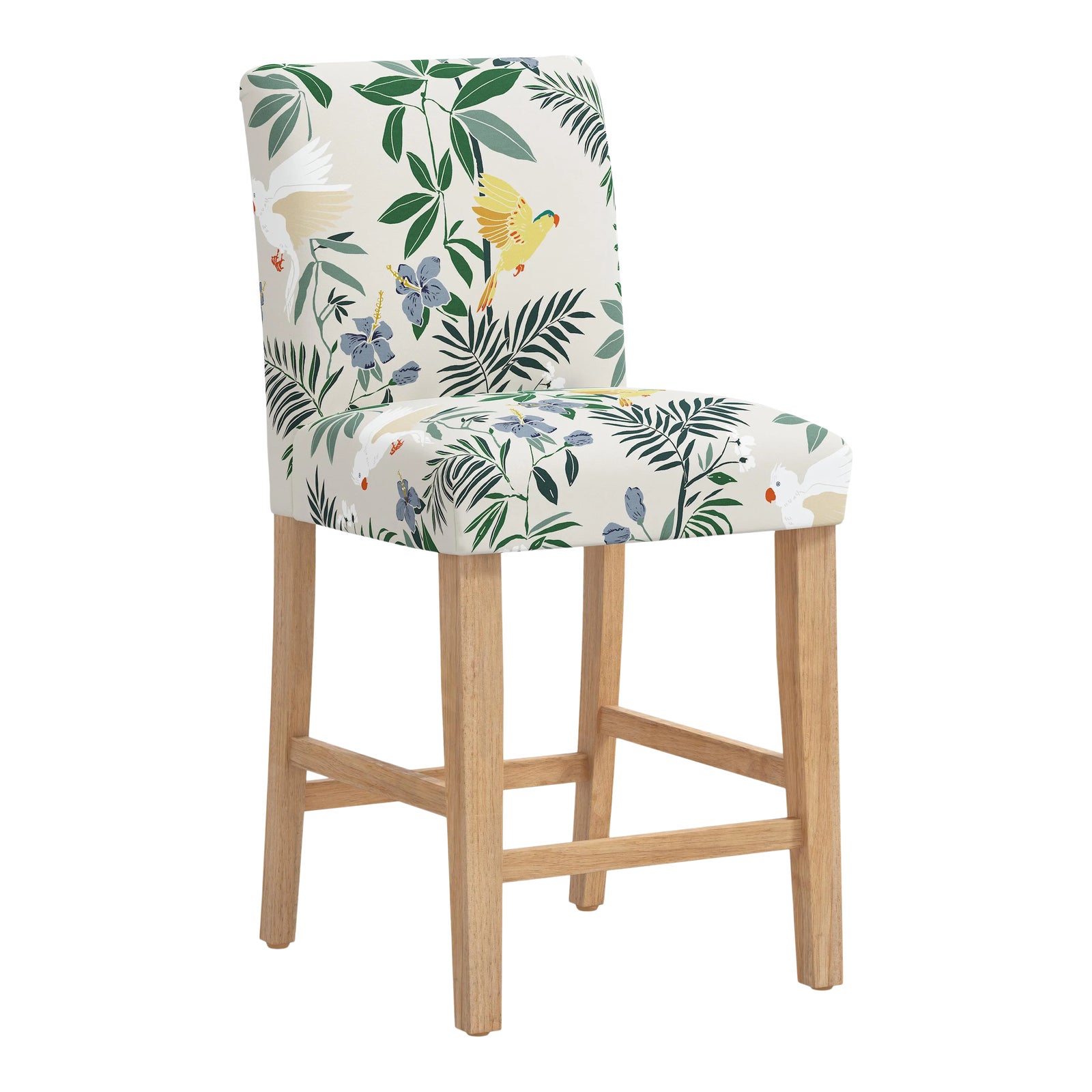 Chelsea Counter Stool in Cream Belize Chinoiserie | Chairish