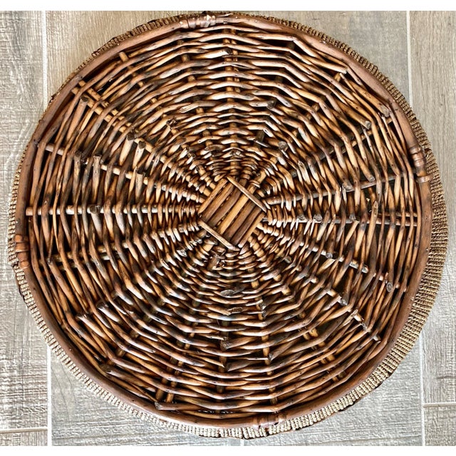 Circa 1980 Earthy Chic Willow, Rattan Rope & Banana Leaf Nested ...