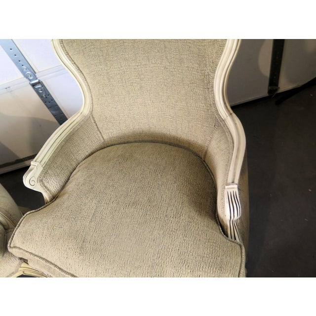 Vintage French Provincial Cotton Tweed Chairs/A Pair | Chairish