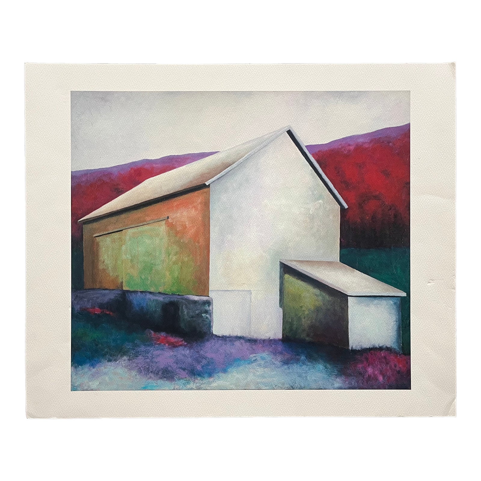 Modernist Work "House" Lithograph on Paper Vintage | Chairish