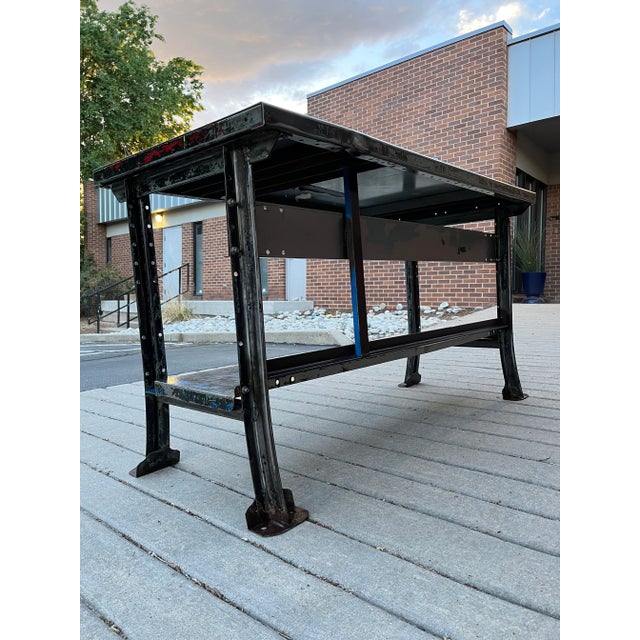1940s American Industrial Steel Work Table | Chairish