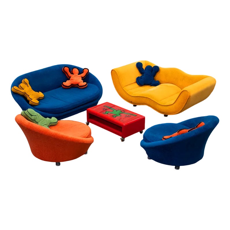 Living Room Set by Keith Haring for Bretz, 1998, Set of 5 | Chairish