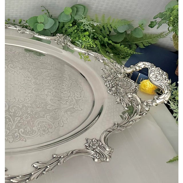 Vintage Wallace Silver Plated Christopher Wren Tea Service Tray | Chairish