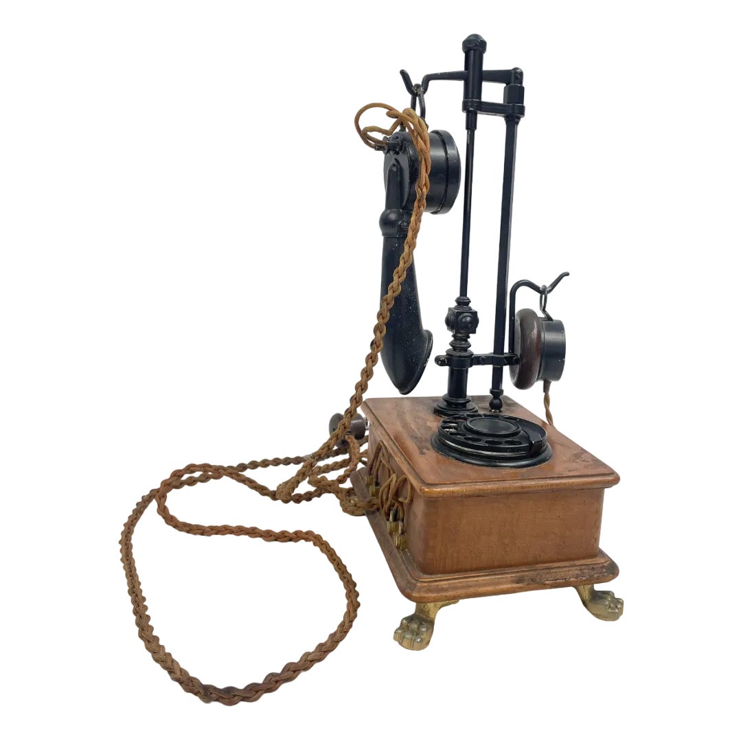 Vintage Rotary Telephone in Wood, 1950s | Chairish