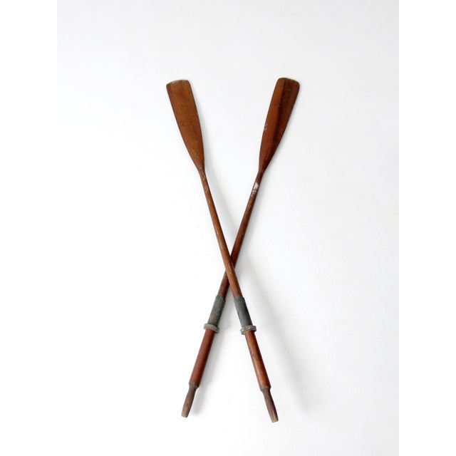 Vintage Wooden Oars Pair | Chairish