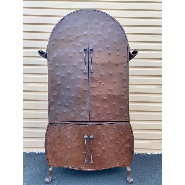Monumental Handcrafted Dimpled Steel Armoire (Mexico) | Chairish