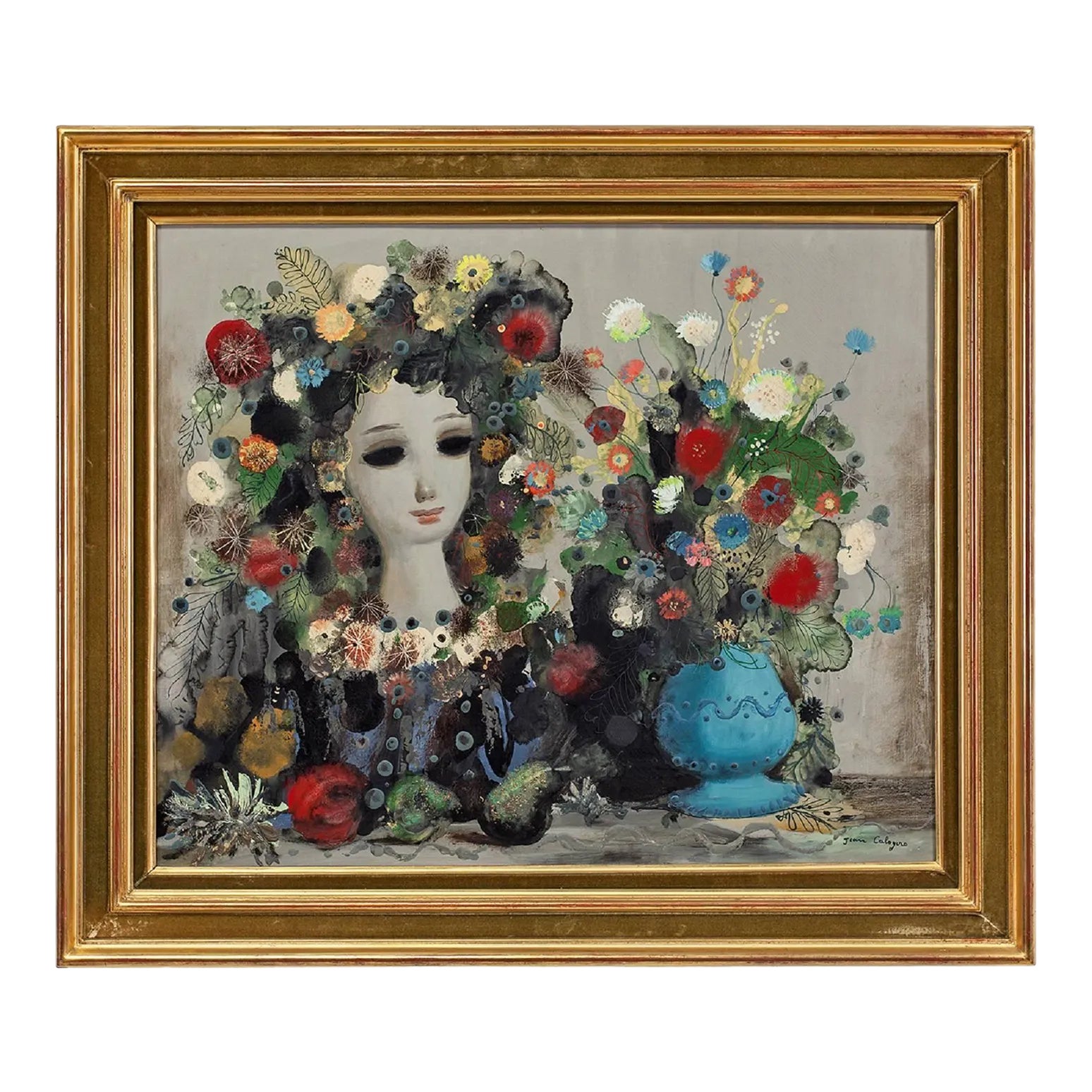 Jean Calogero, Large Italian Surrealist Oil Painting Jean Calogero ...
