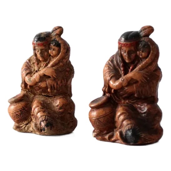 Mid Century Native American Souvenir Figurines Pair | Chairish