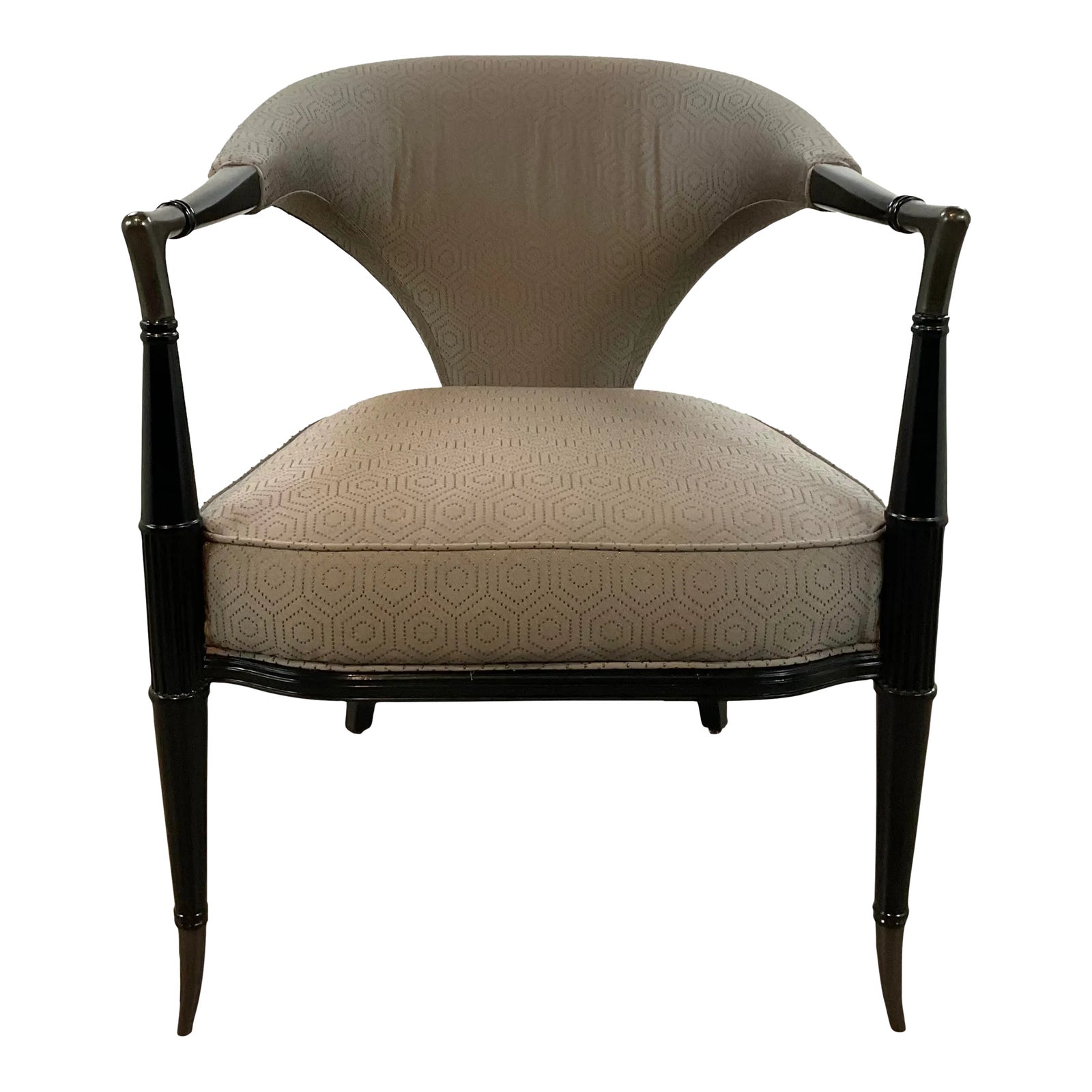 Caracole Modern Geometric Taupe in Good Shape Lounge Chair | Chairish