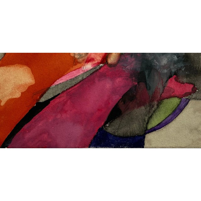 Micro Gouache and Pencil Abstract Painting | Chairish