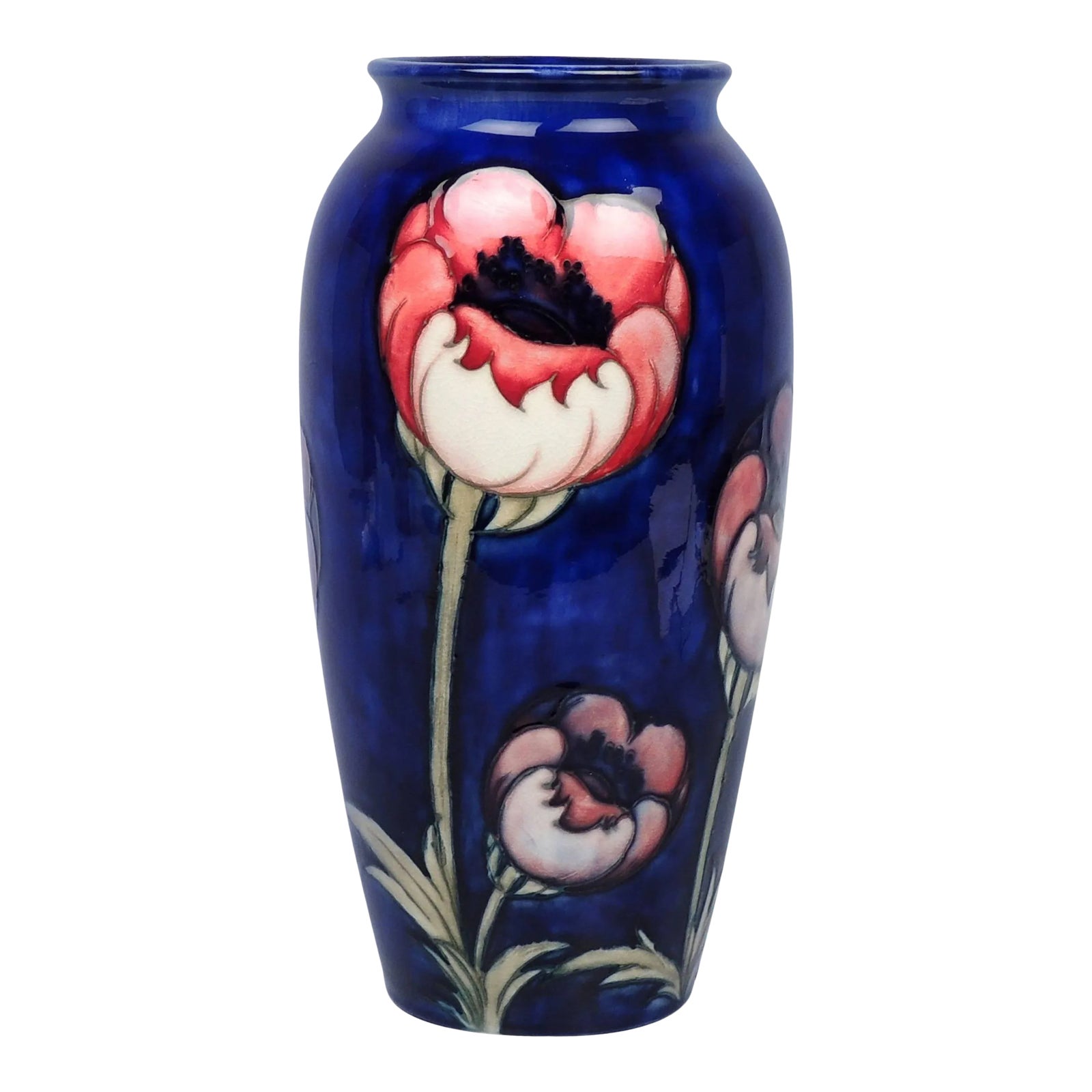 Moorcroft Pottery Big Poppy Vase | Chairish