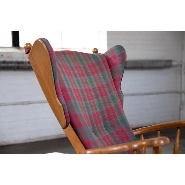 Danish 1950s Midcentury Country Style Wingback Armchair in Solid Oak ...