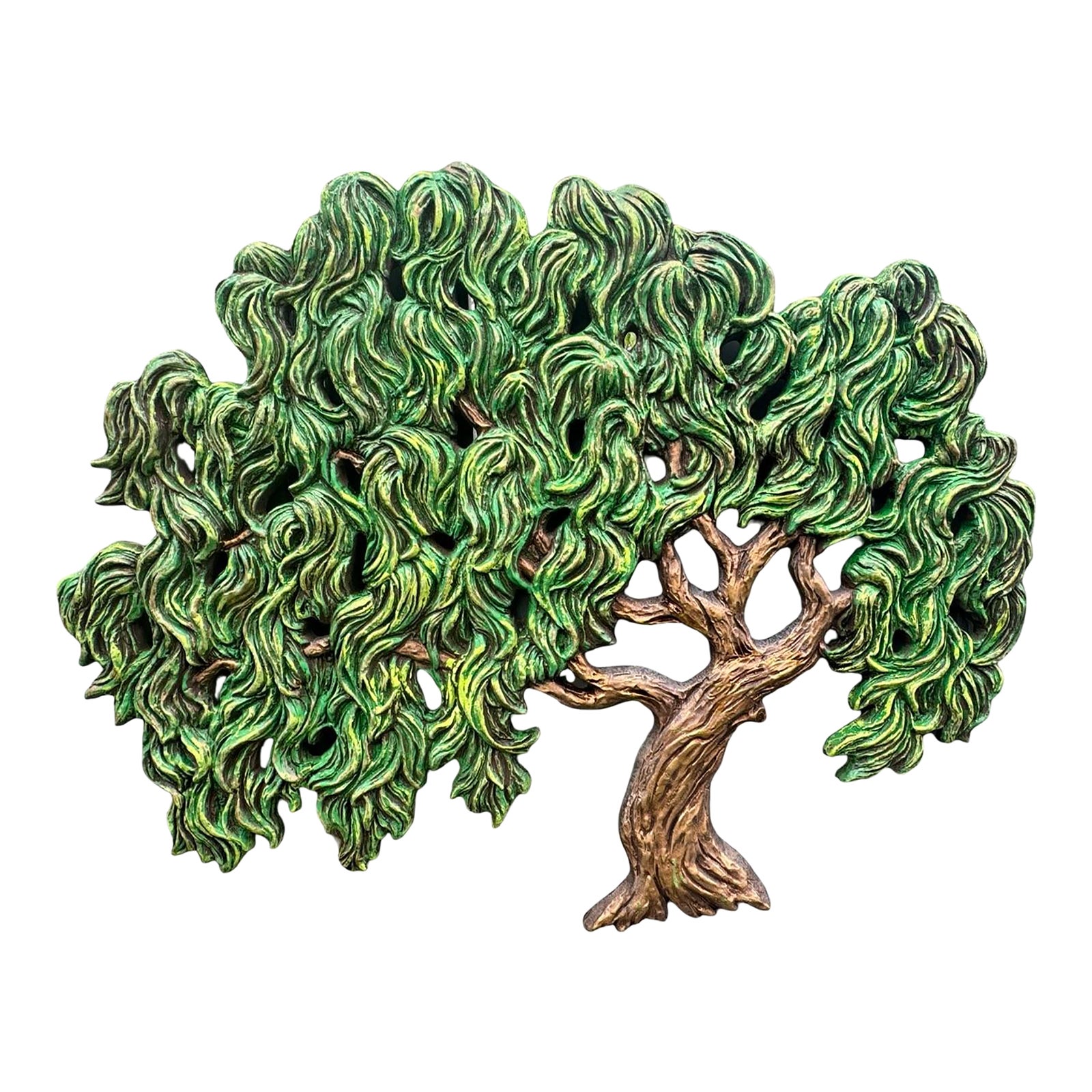 Vintage Tree Art Wall Hanging | Chairish