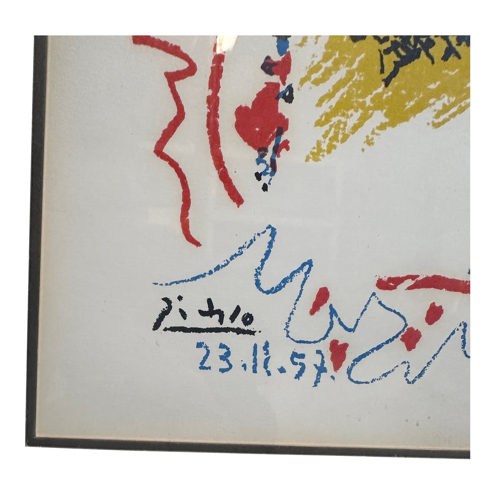 Vintage Framed Picasso "La Petite Corrida" Bullfight Print | Chairish