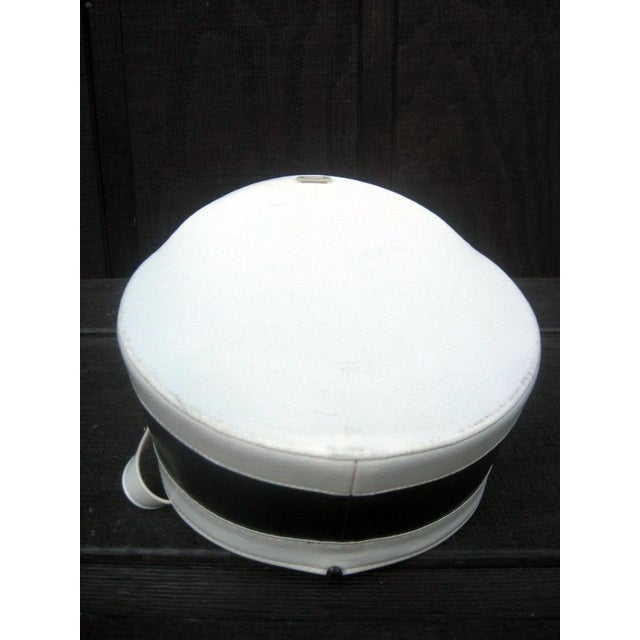 Blue & White Shako Band Hat | Chairish