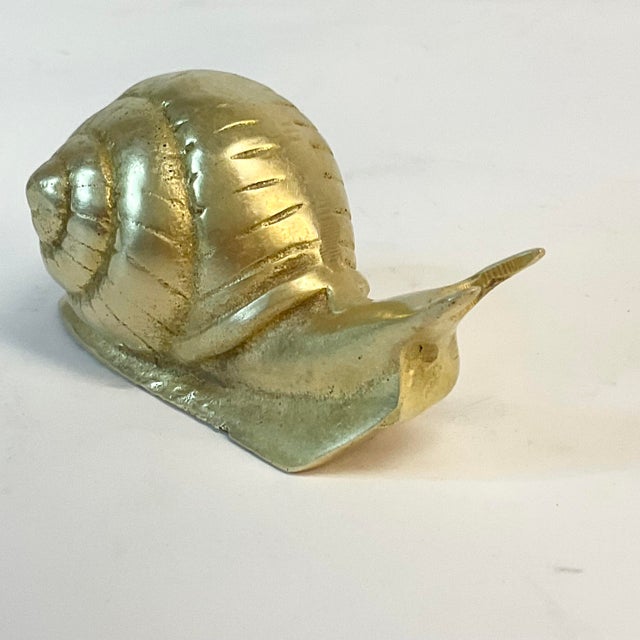 1970s Mid-Century Hollywood Regency Boho Chic Brass Snail Figural Sculpture | Chairish