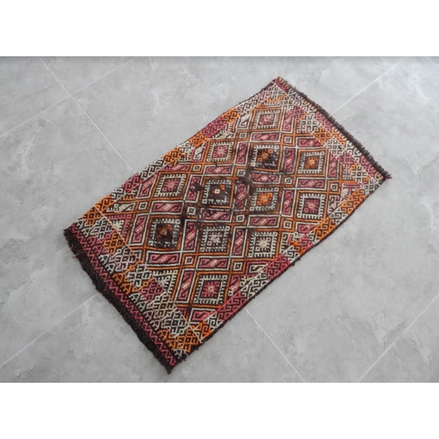 Vintage Anatolian Turkish Cicim Kilim Rug | Chairish