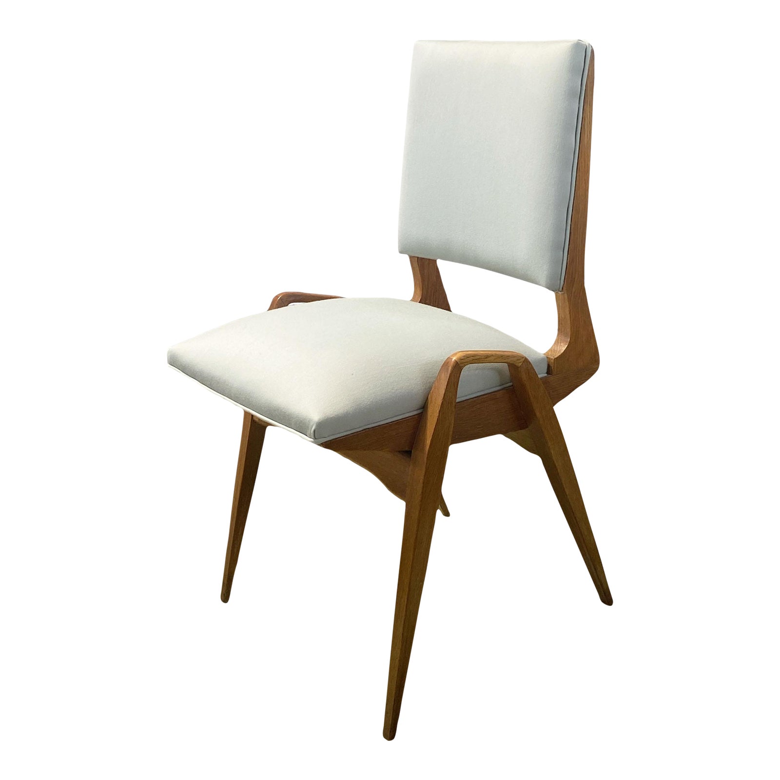 French 1950's Maurice Pré Ash Wood Chair | Chairish