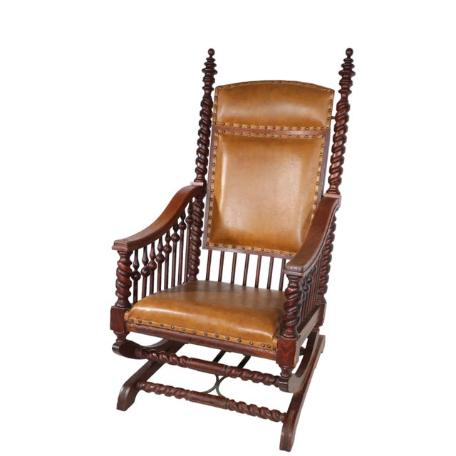 Victorian Stick and Ball Twist Frame Platform Rocking Chair | Chairish