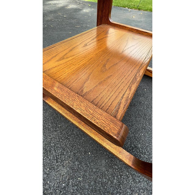 1980s Vintage Lou Hodges Oversized Two Tiered End Table With Shelf ...