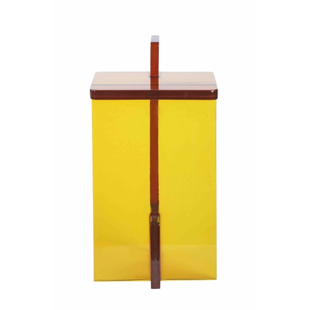 Orange Resin Side Dimensional Side Table | Chairish