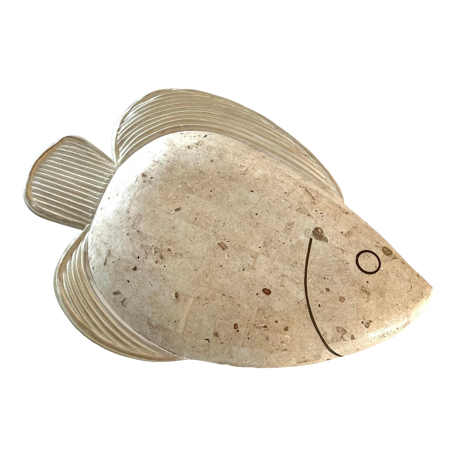 Vintage Large Maitland-Smith Tessellated Stone Fish Sculpture | Chairish