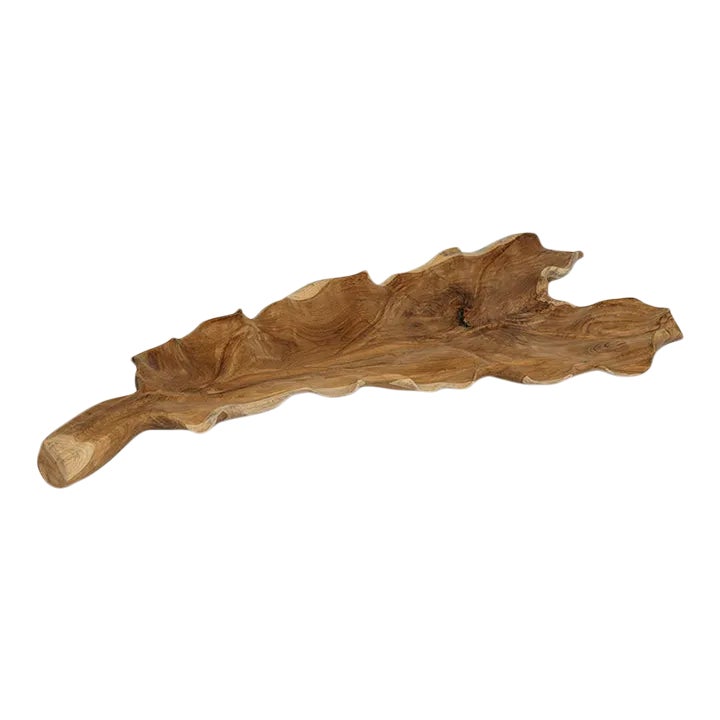 Banda Reclaimed Teak Root Leaf Tray | Chairish