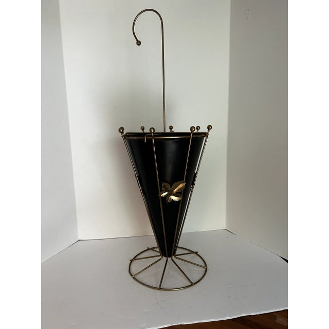 1960s Vintage Mid-Century Metal Umbrella Shaped Umbrella Stand | Chairish