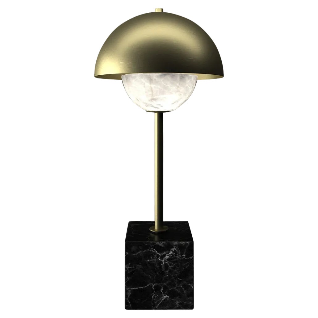Apollo Table Lamp in Brushed Brass by Alabastro Italiano | Chairish