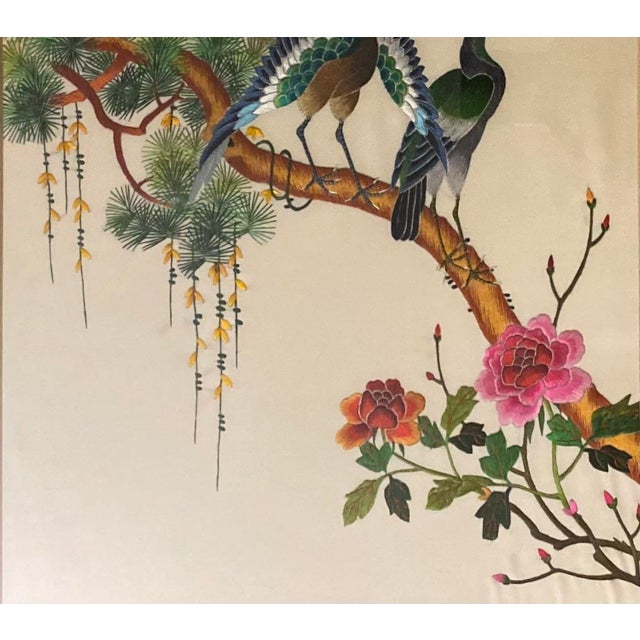 Vintage Silk Thread Wall Art Flora and Fauna Painting Featuring ...