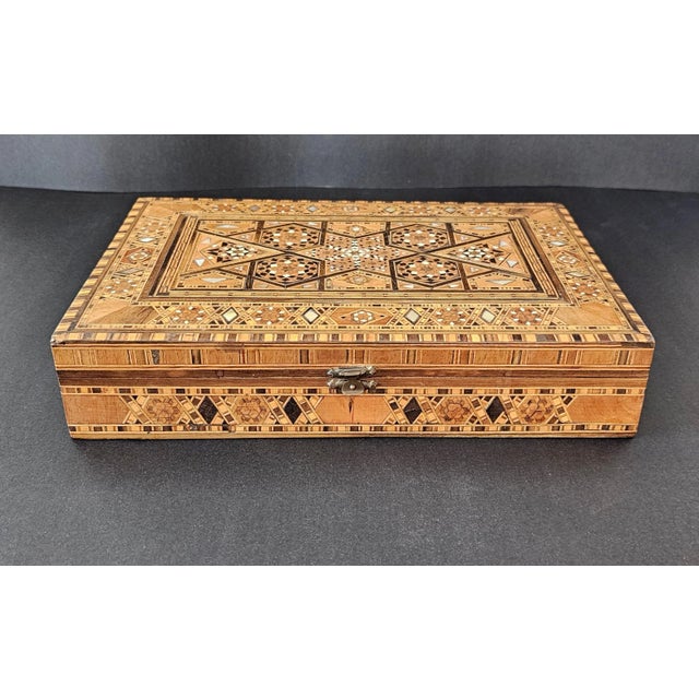 Vintage Middle Eastern Syrian Damascus Arabesque Mosaic Marquetry ...