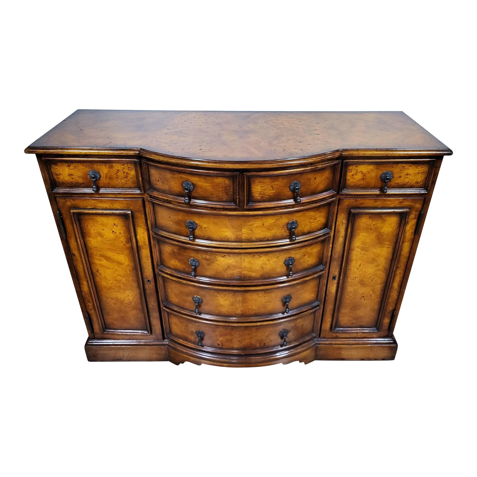 Vintage Regency Style Carved Walnut Sideboard Buffet Server - Theodore Alexander | Chairish