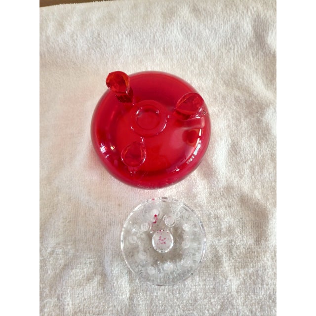 Vintage 1950's Viking Ruby Flowerlite Frog 4 1/4" With Crystal Frog ...