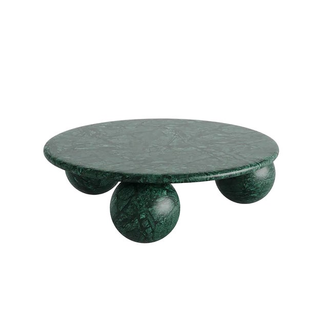 Globe Marble Lux Coffee Table - 3 Sphere Block Base | Chairish