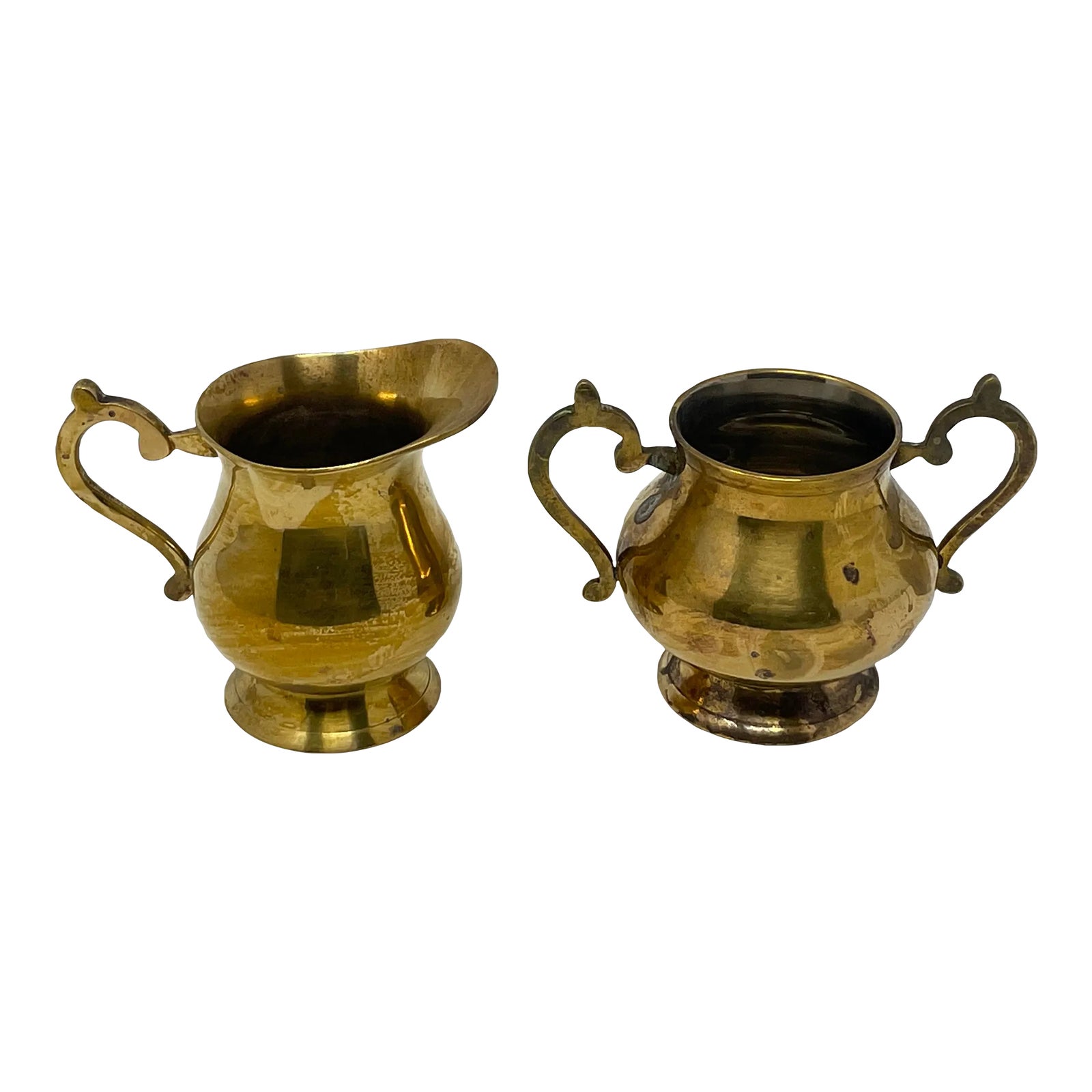 1960s Vintage Brass Pitcher and Creamer Set- 2 Pieces | Chairish