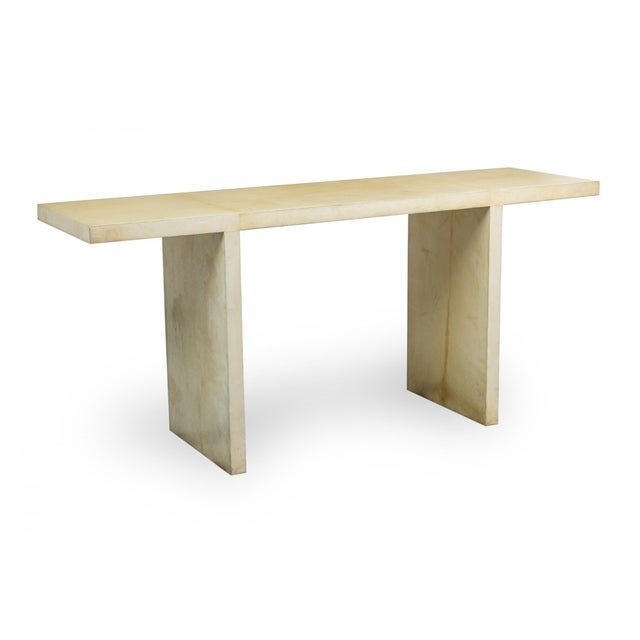 Mid-Century French Modern Parchment Console Table | Chairish