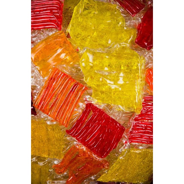 Mid-Century Modern Red Orange and Yellow Swag Pendant Light | Chairish