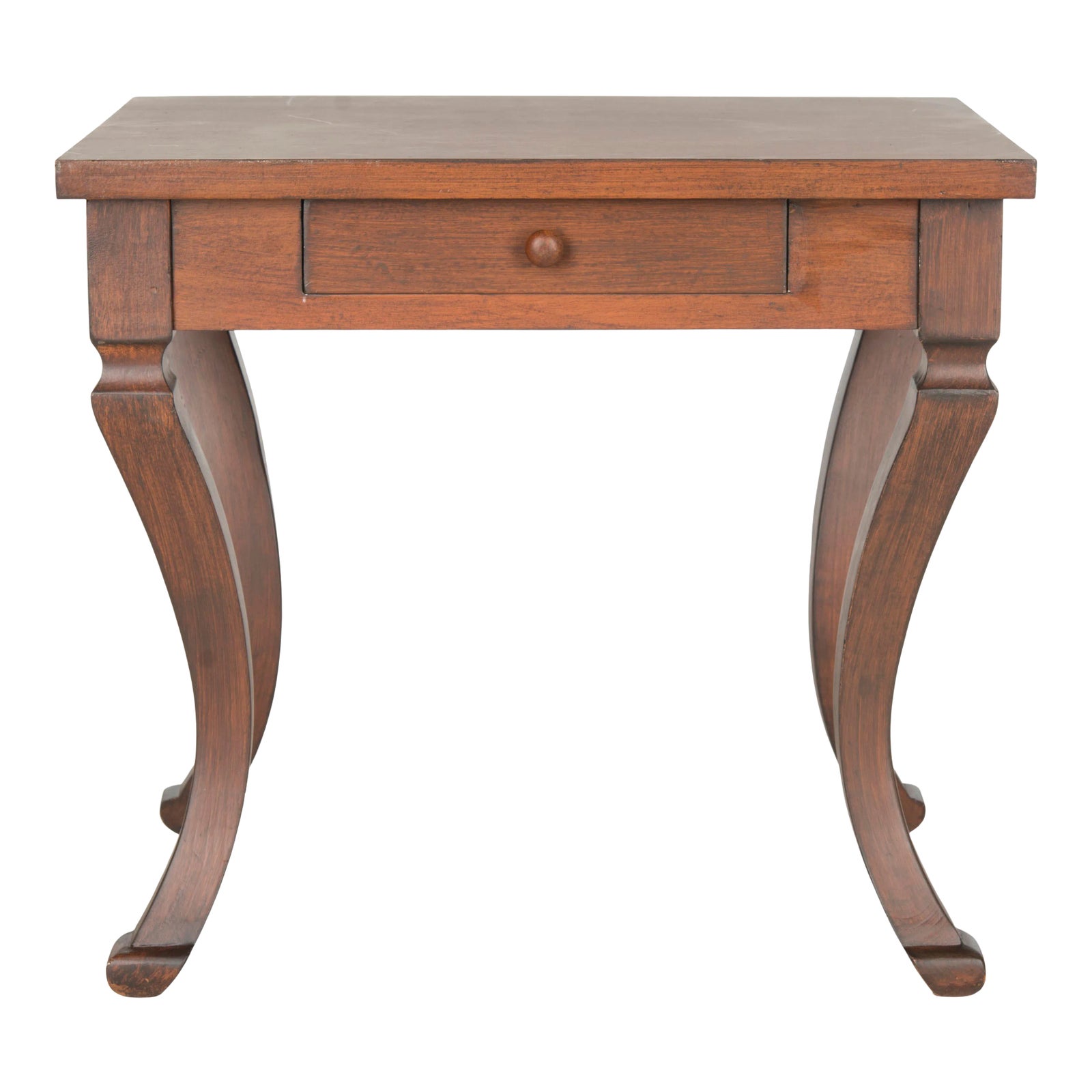 One Drawer Storage Side Table in Brown | Chairish