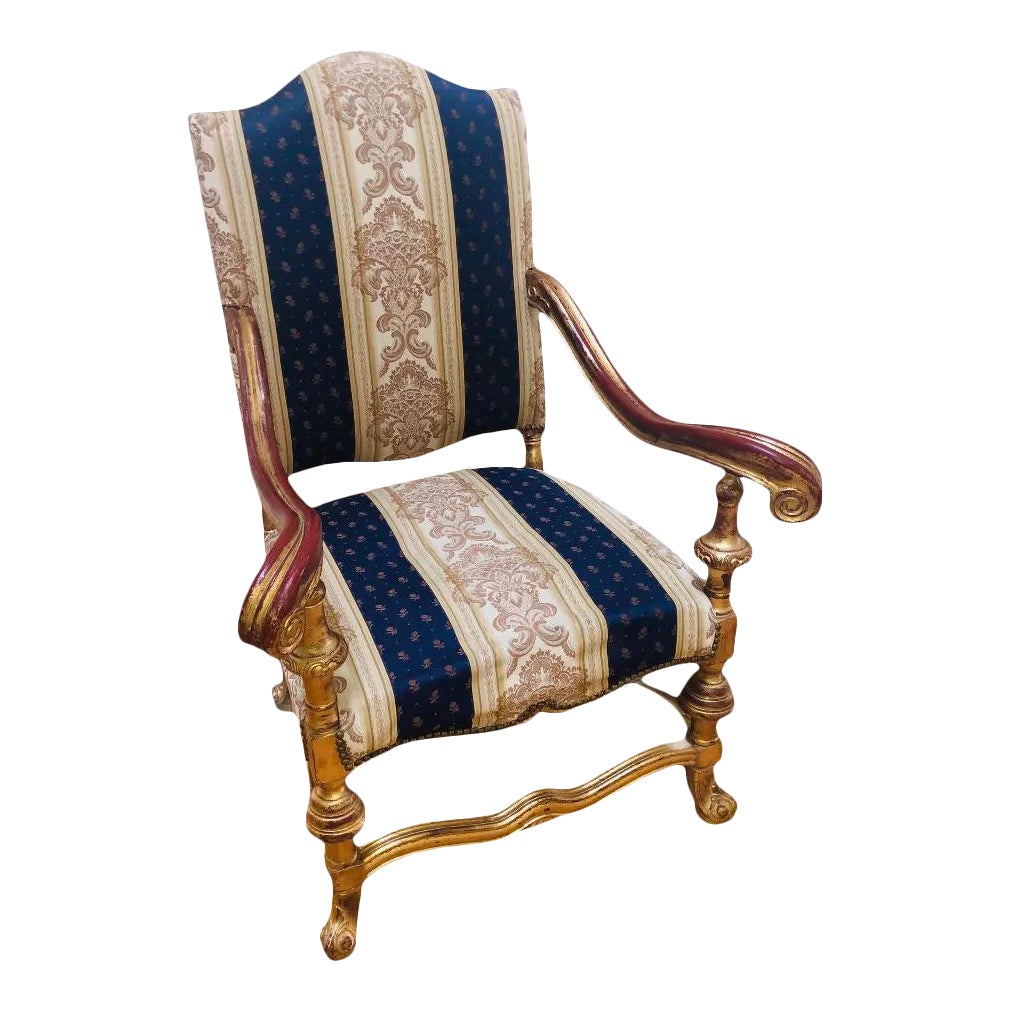 Antique Gold Gilt Large Chair | Chairish