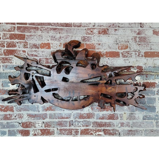 19th Century Highly Carved Over-Door Wooden Crest W/Eagle | Chairish