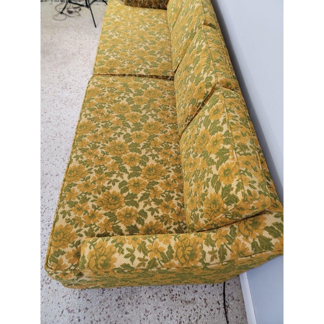 Mid Century Modern Three Cushion Sofa with Vintage Flower Power ...