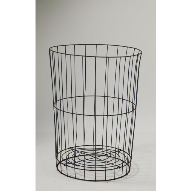 Industrial Wire Trash Basket Wastebasket | Chairish