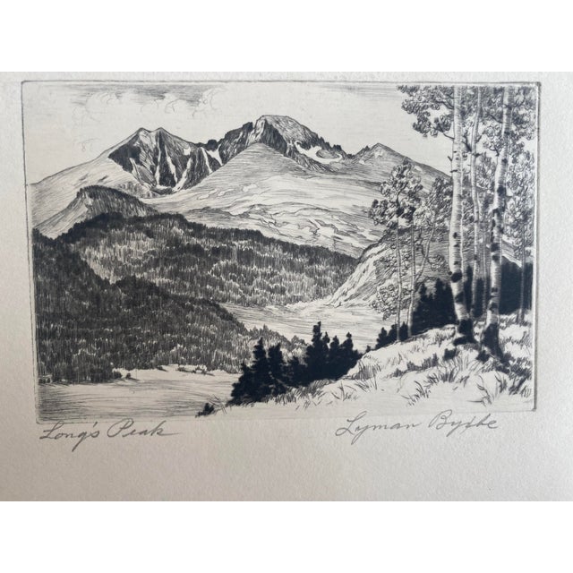 Lyman Byxbe Listed Artist Group of Three (3) Small Pencil-Signed Etchings of Colorado | Chairish