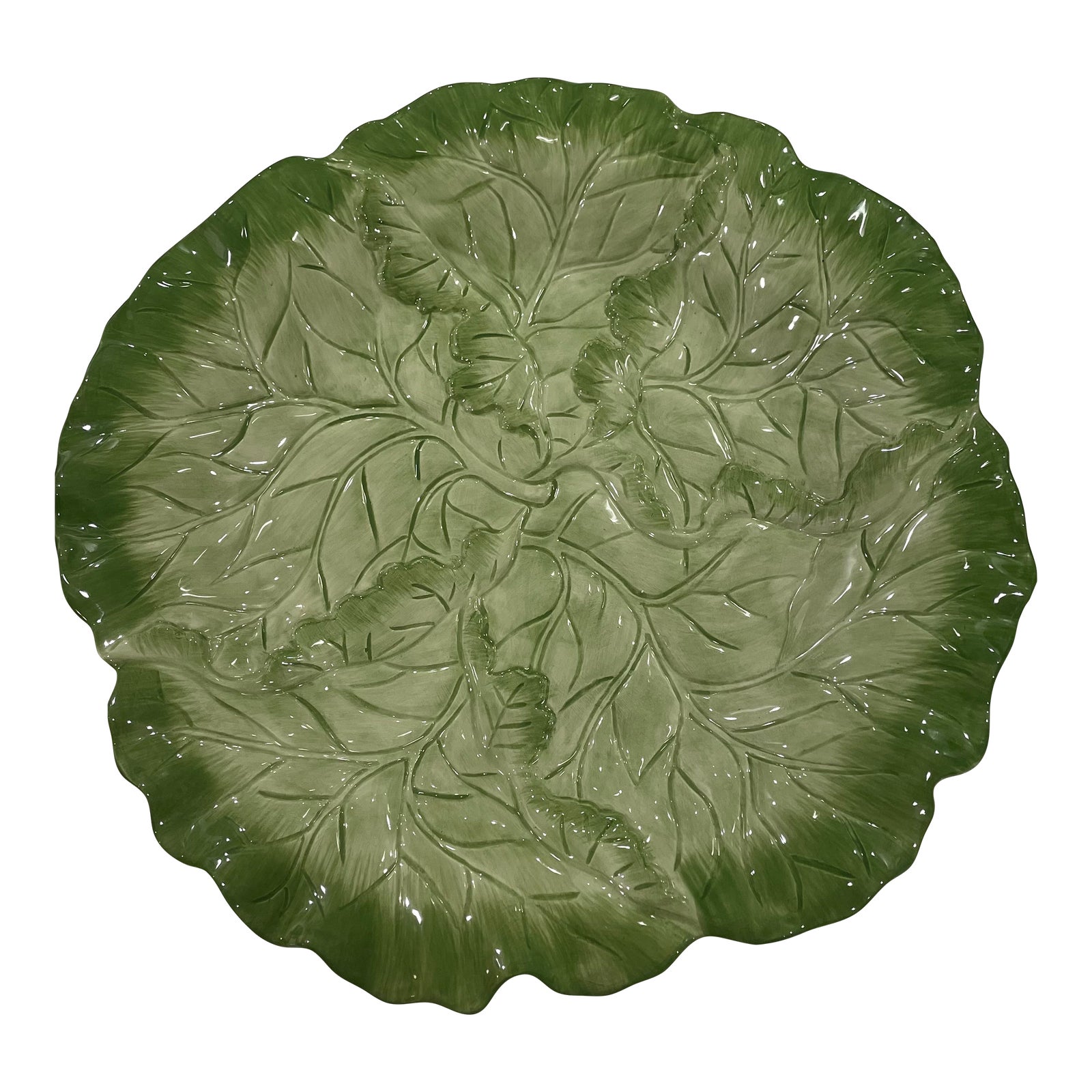 Cabbage Ware Platter - Vintage Fitz and Floyd Cabbage Leaf Serveware ...
