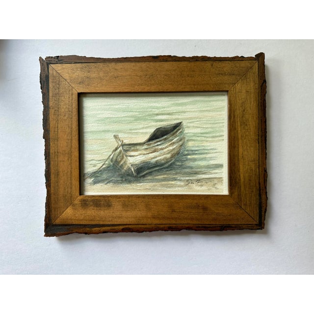 Nancy Smith Framed Contemporary Nautical Watercolor | Chairish