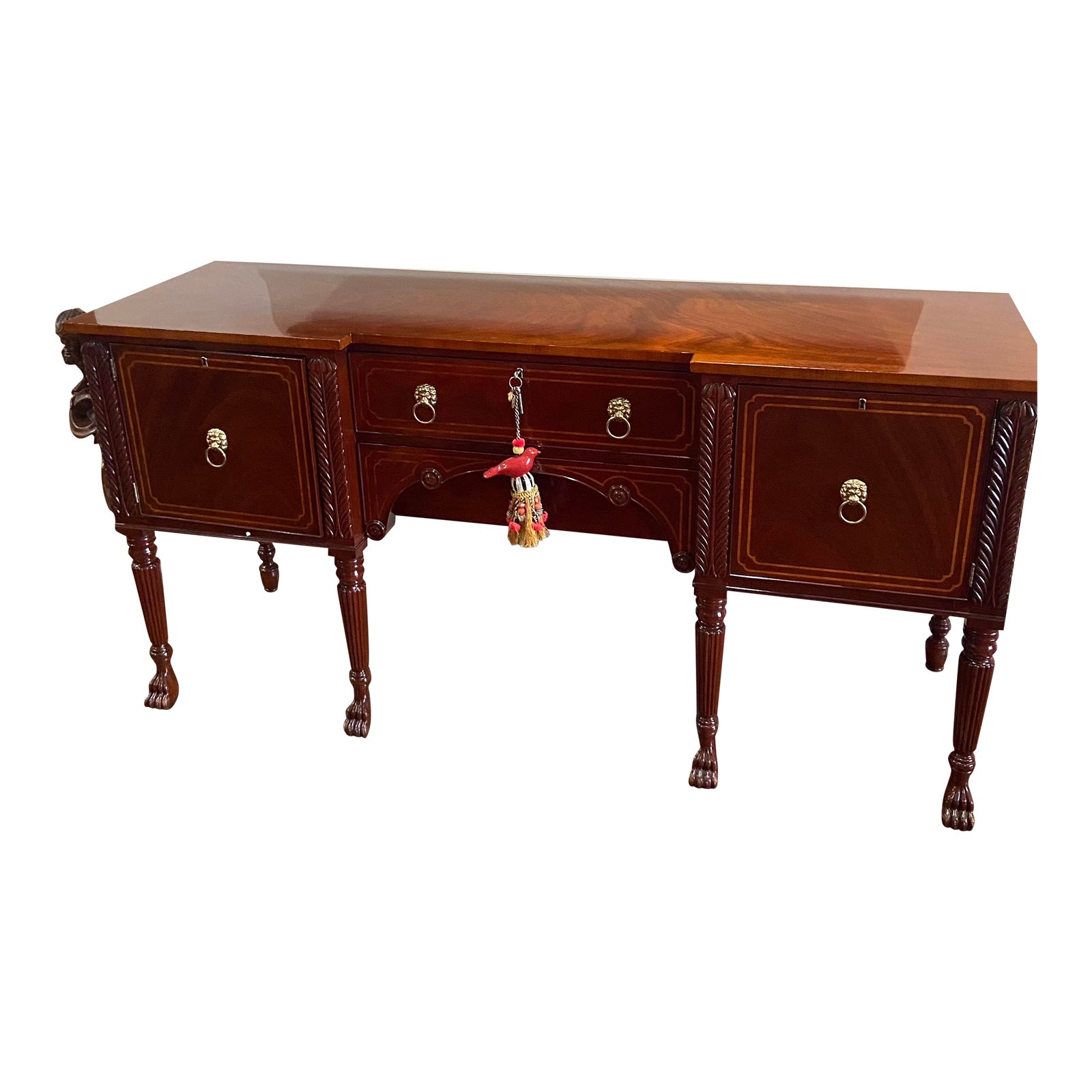 1990s Kindel Irish Georgian Mahogany Sideboard - Paw Foot | Chairish
