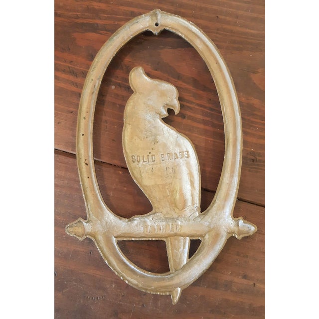 Vintage Art Deco Brass Parrot Bird Wall Art | Chairish