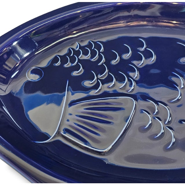 Cobalt Blue Chantal Fish Platter Serving Plate 16" | Chairish